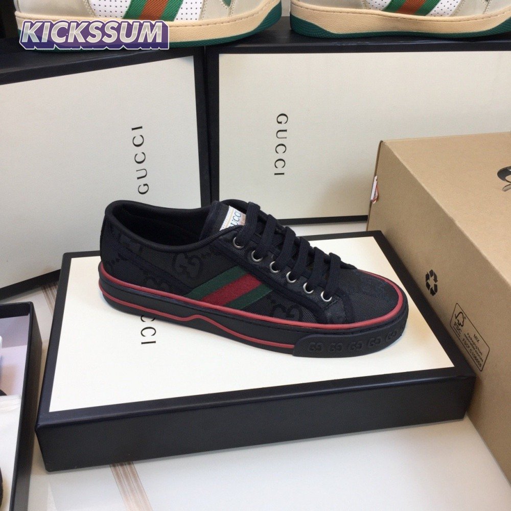 GUCCI OFF THE GRID TENNIS 1977 LOW ECONYL BLACK GG GREEN RED - GC200 ...